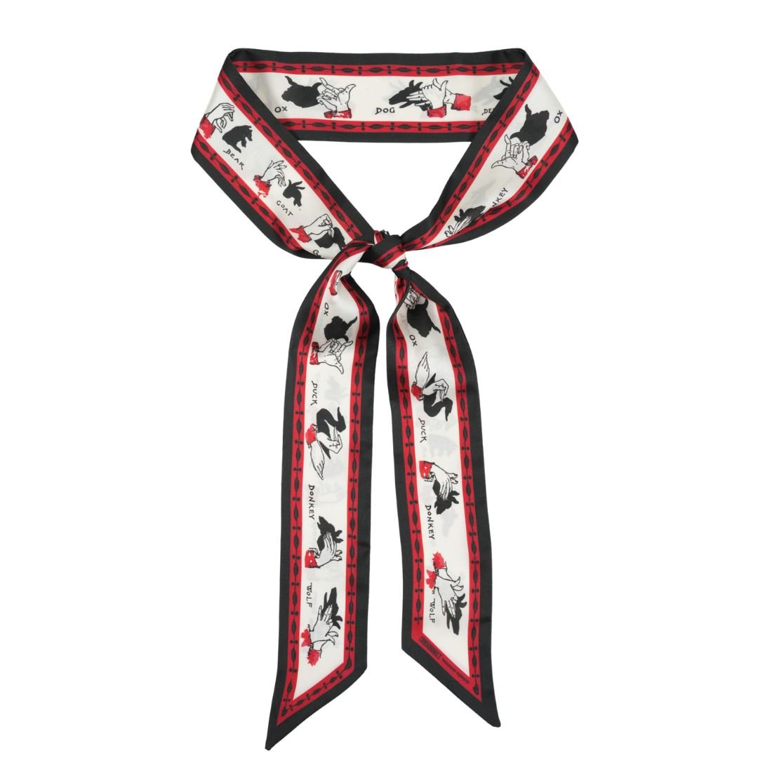 Shadow Puppets Skinny Scarf – Heading Prints